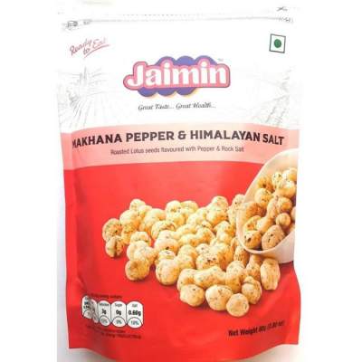 Jaimin Makhana Pepper & Himalayan Salt 80g | Gourmet Fox Nut Snack ...