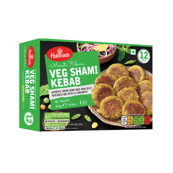 Haldiram Veg Shami Kabab Frozen 300g | Plant-Based Indian Appetizer ...