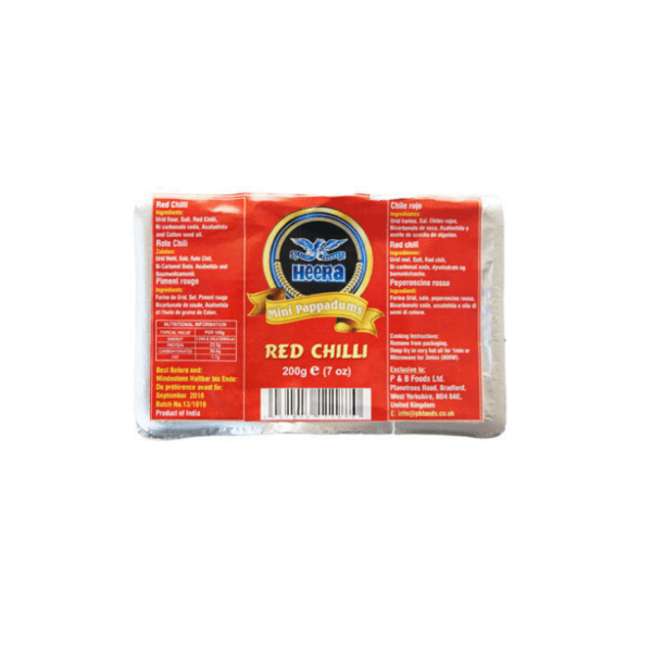 Heera Mini Papad Red Chilli 200G – Grocery Wala