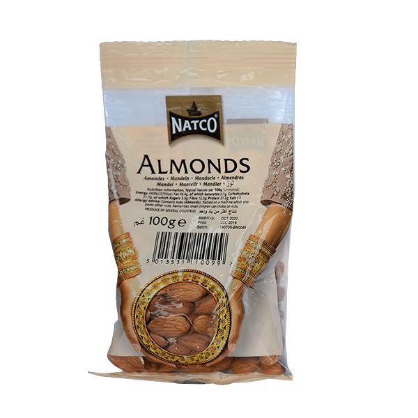 Natco Almonds 100g – Premium Whole Almonds for Snacking & Sweets ...